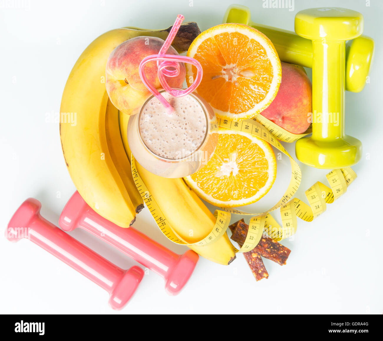 shake with fresh fruit Stock Photo - Alamy