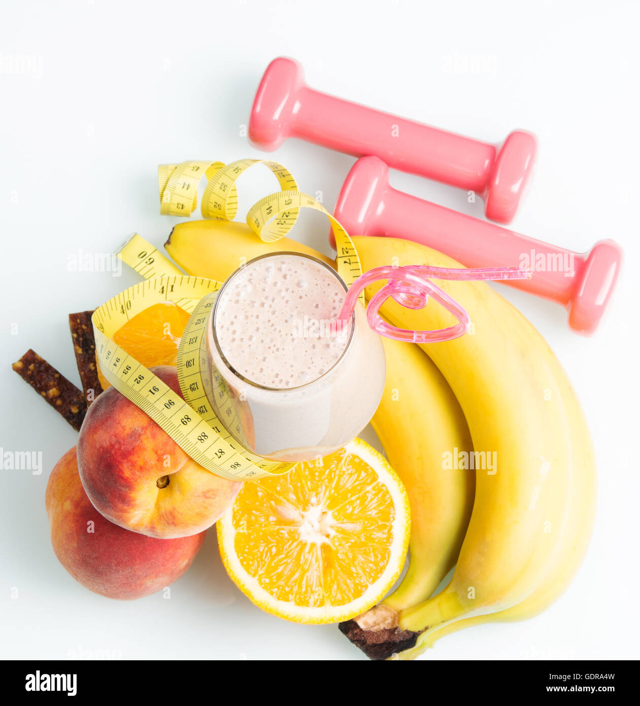milkshake juicy fruit after workouts Stock Photo - Alamy
