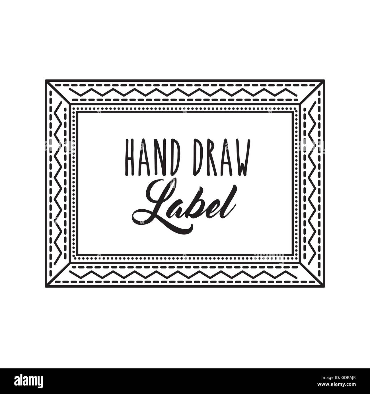 Frame icon. Hand draw label design. Vector graphic Stock Vector Image ...