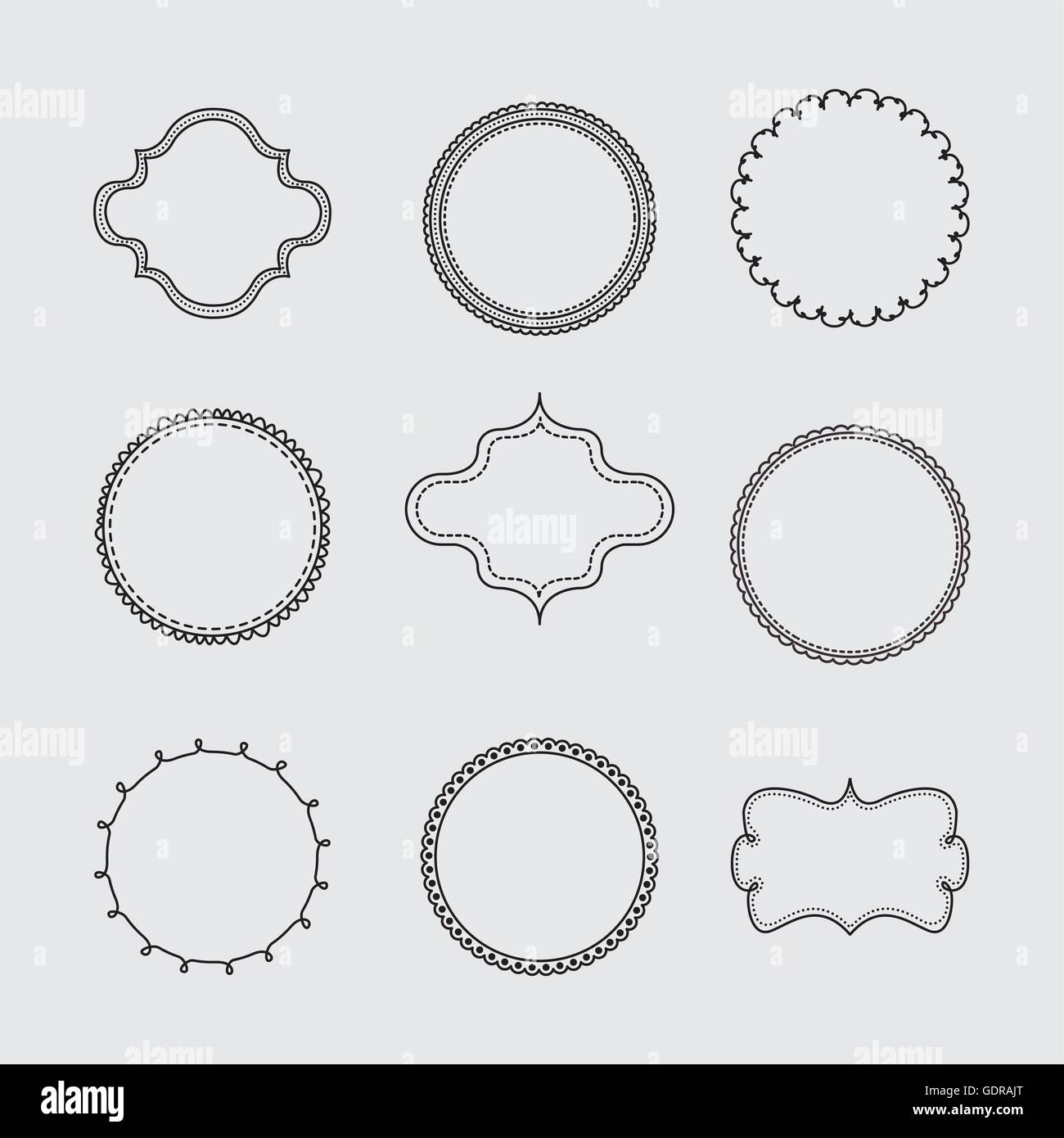 Set of Label and decoration icon. Hand draw design. Vector graph Stock ...