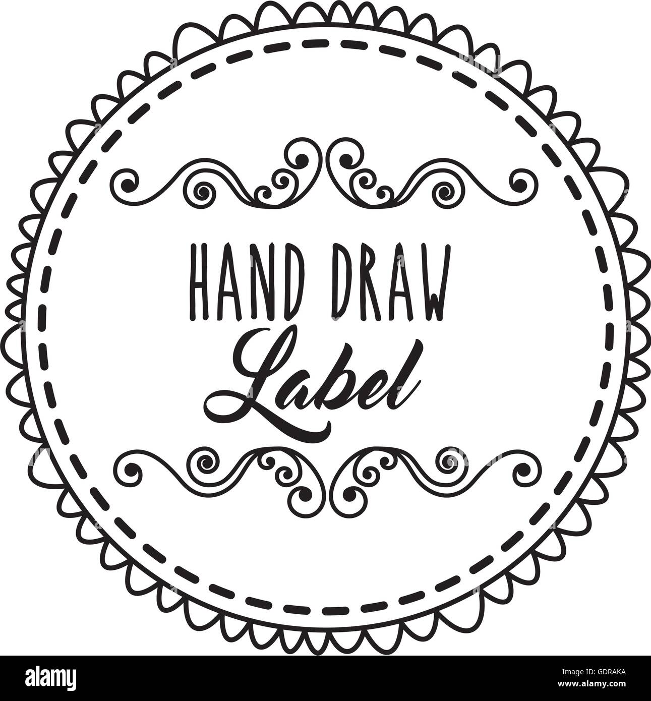 Decorated seal stamp icon. Hand draw label design. Vector graphi Stock ...