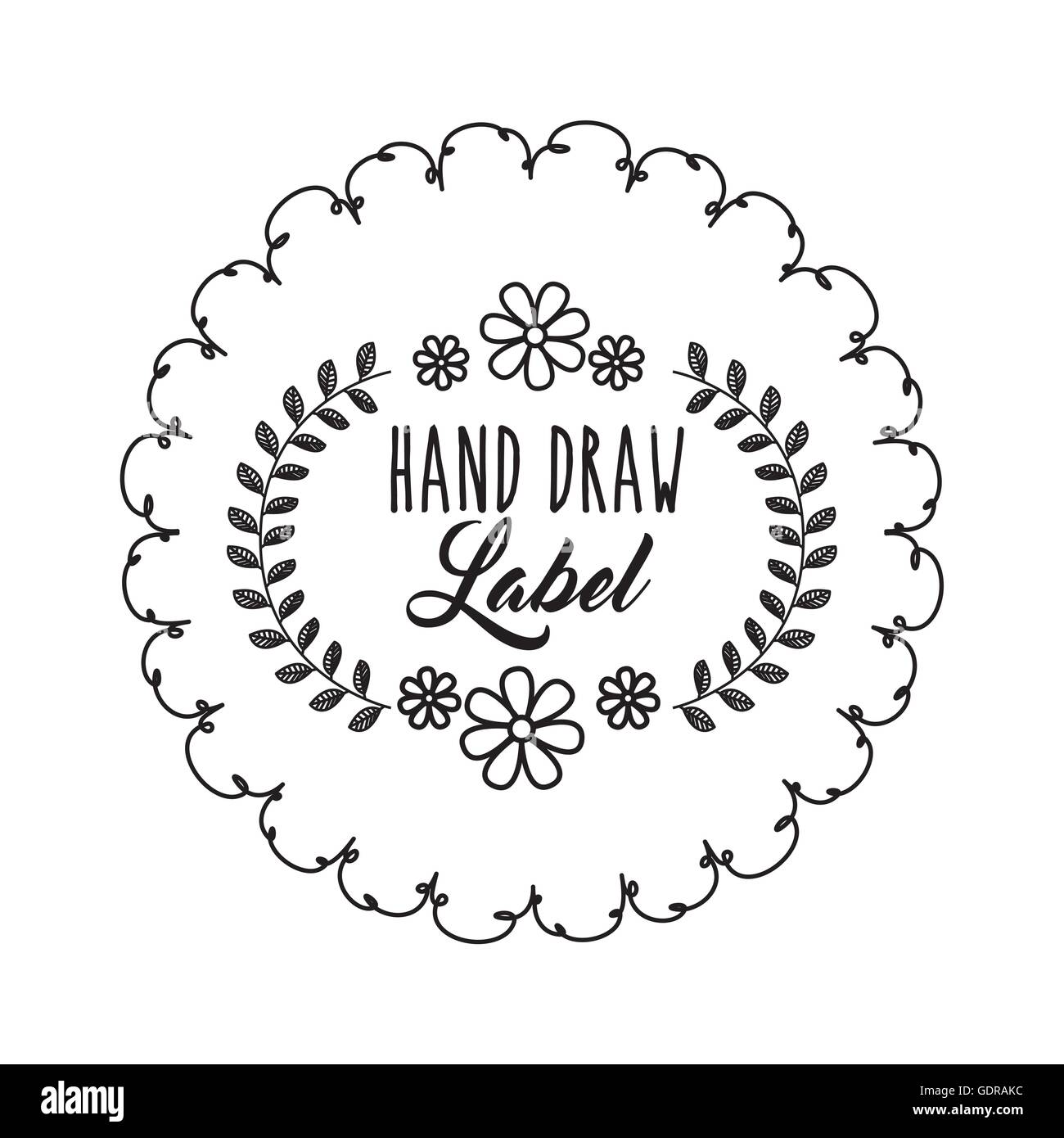 Decorated seal stamp icon. Hand draw label design. Vector graphi Stock ...