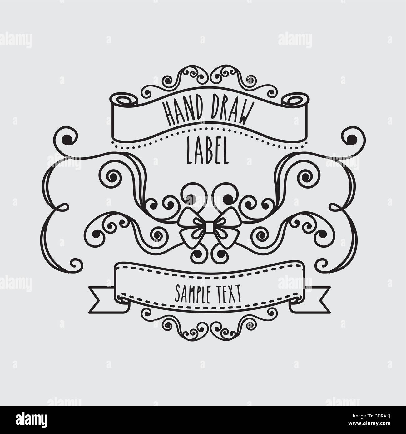 Label decoration hand draw rustic Stock Vector Images - Alamy