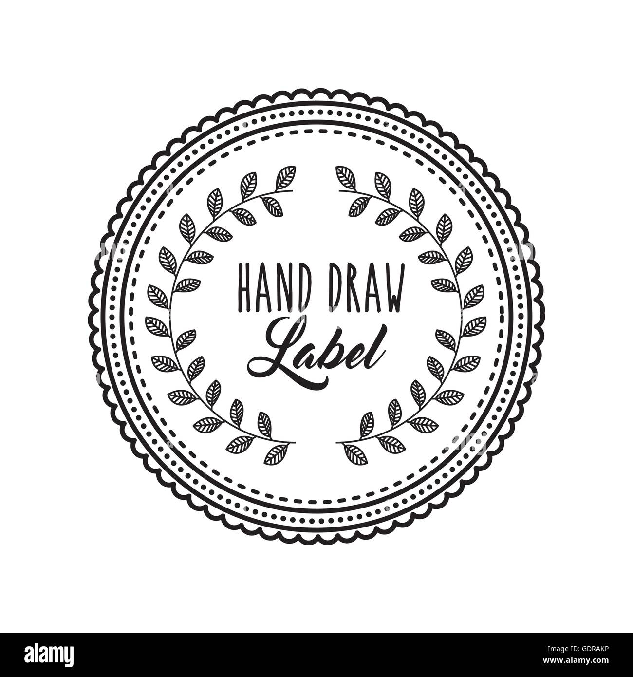Decorated seal stamp icon. Hand draw label design. Vector graphi Stock ...