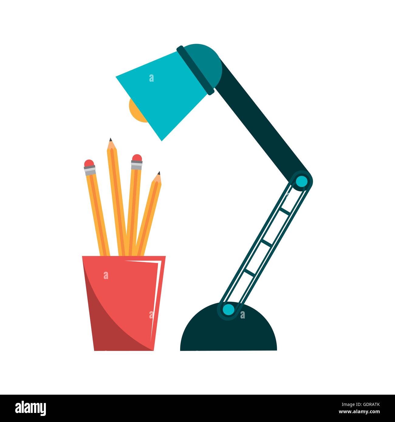 pencil holders with lamp isolated Stock Vector Image & Art - Alamy