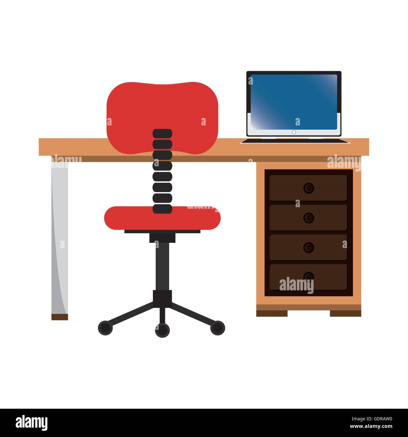 office work place isolated icon design Stock Vector Image & Art - Alamy
