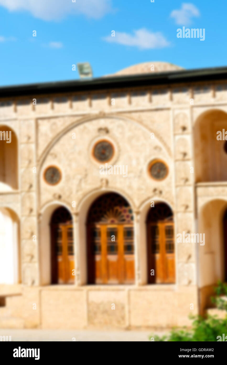 blur in iran kashan the old persian architecture window and glass in ...