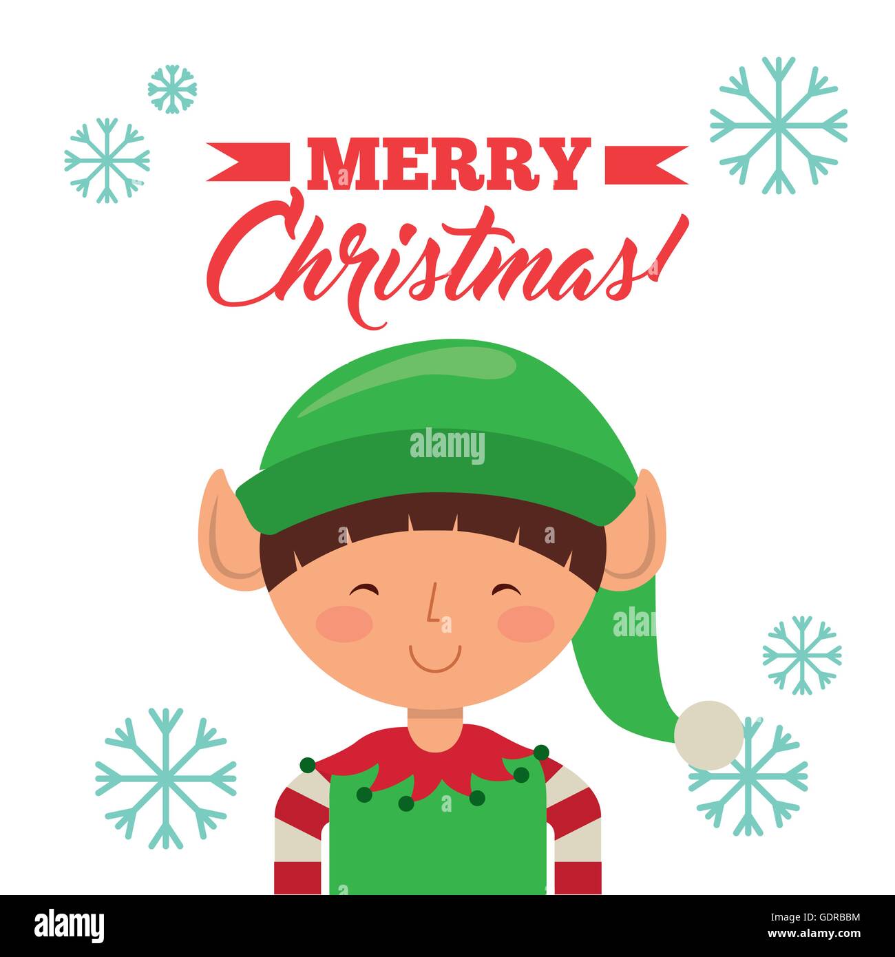elf cartoon icon. Merry Christmas design. Vector graphic Stock Vector ...