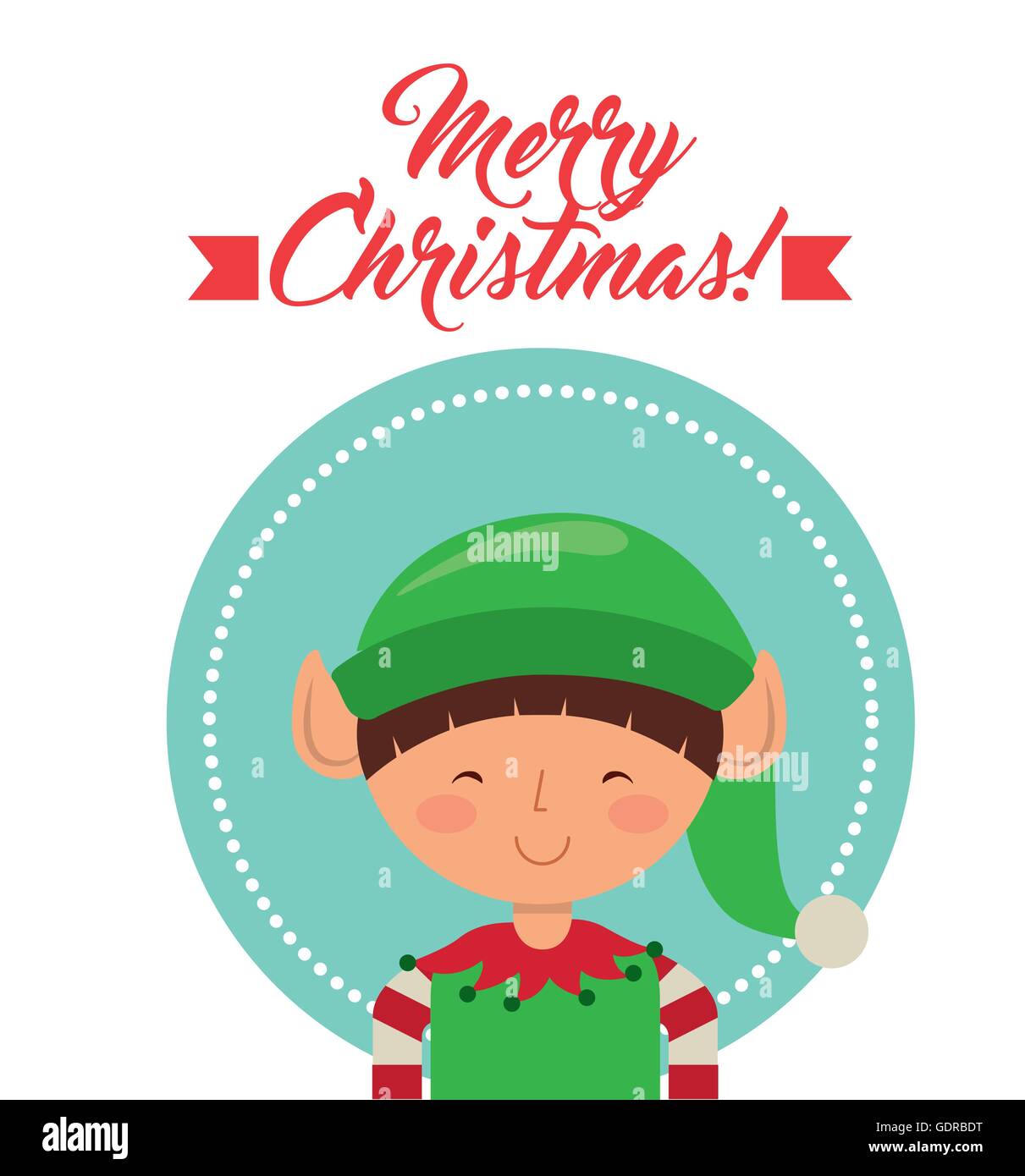 elf cartoon icon. Merry Christmas design. Vector graphic Stock Vector ...