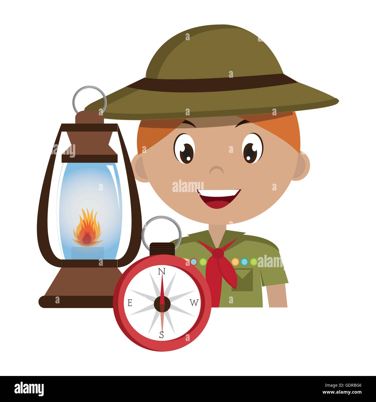 scout character with lamp isolated icon design Stock Vector Image & Art ...