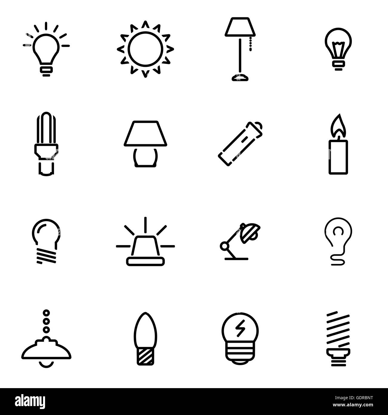 Vector line light icon set on white background Stock Vector Image & Art ...