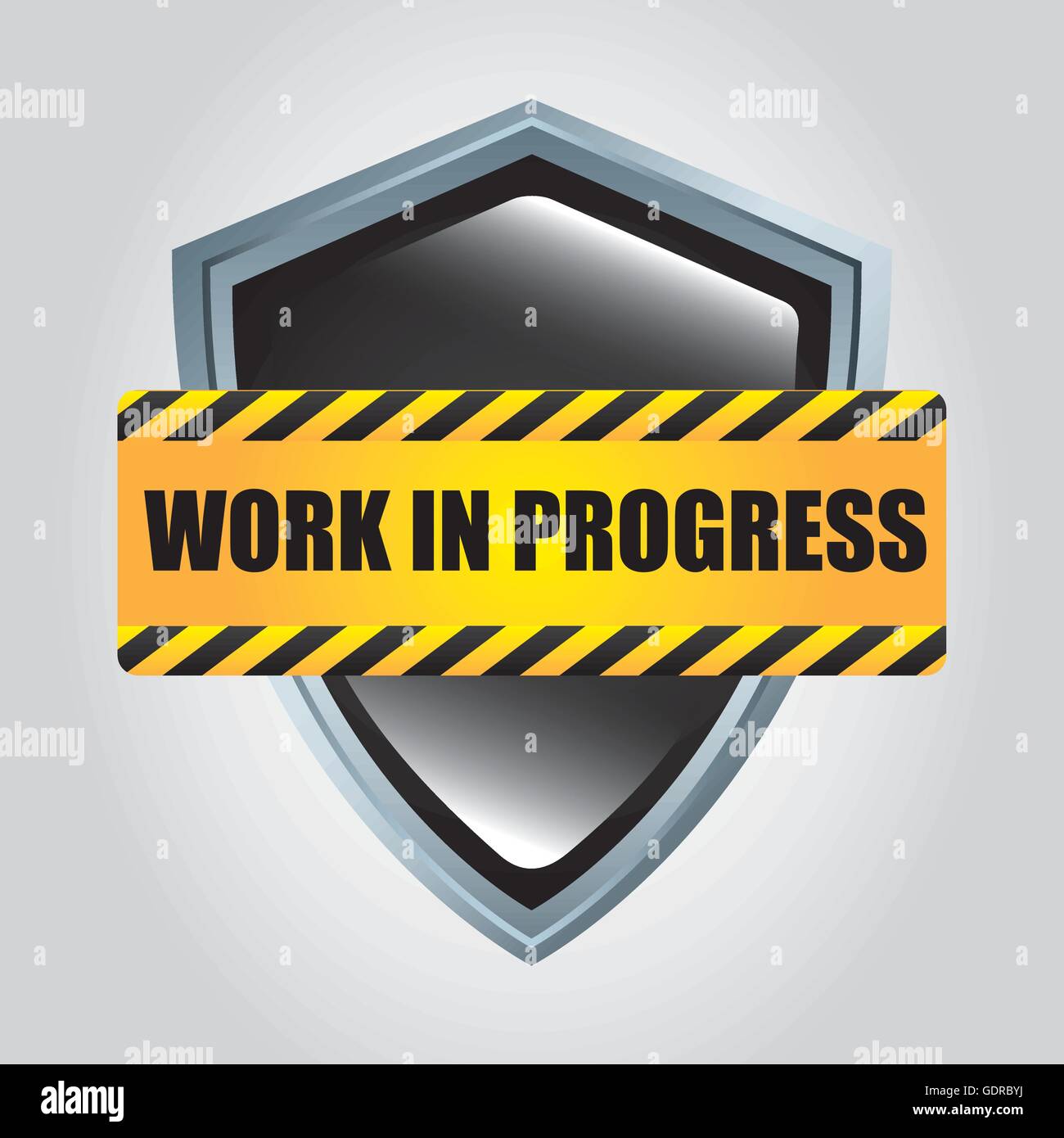 Shield icon. Work in Progress design. Vector graphic Stock Vector Image ...