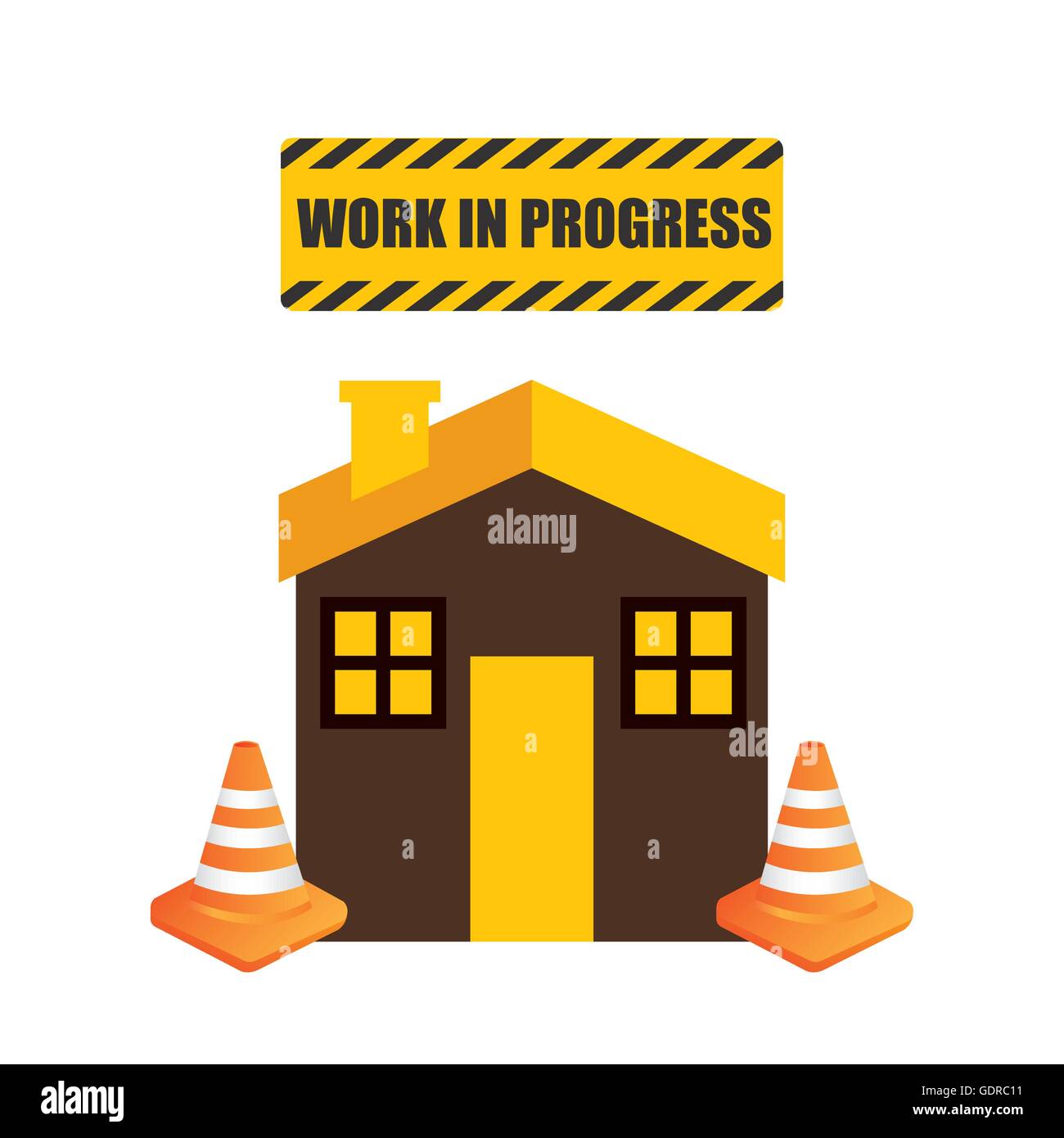 House icon. Work in Progress design. Vector graphic Stock Vector Image ...