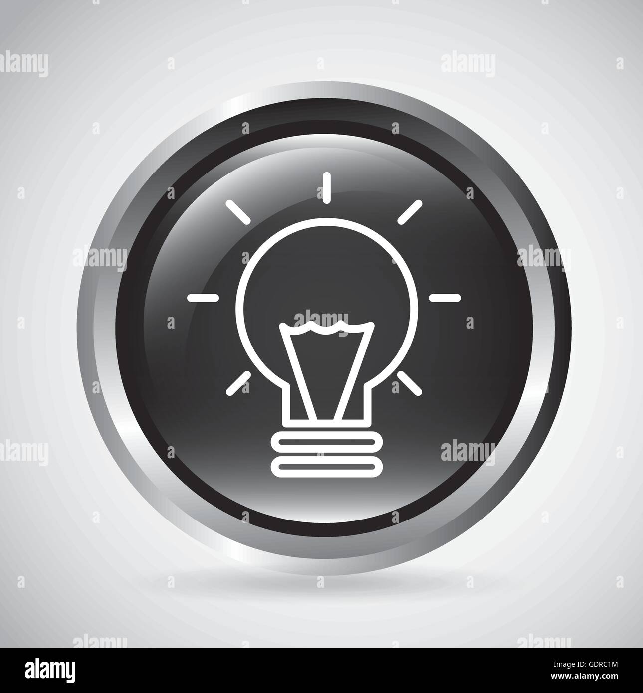 Light bulb button. Silhouette icon design. Vector graphic Stock Vector ...