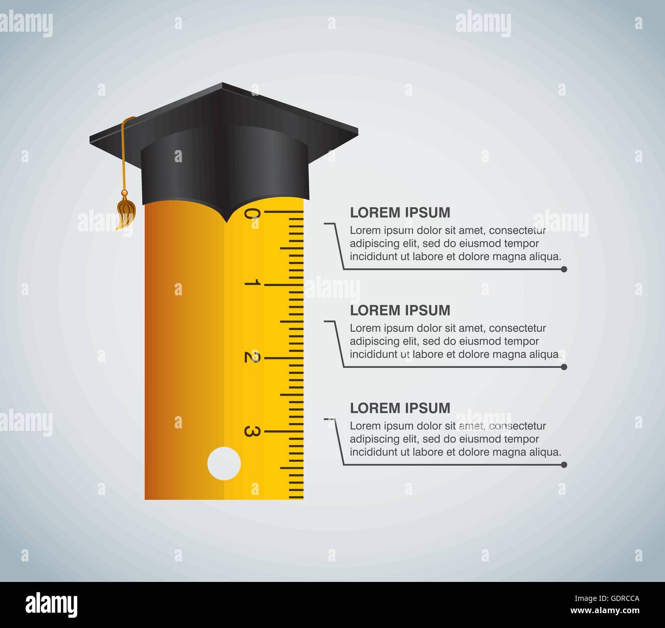 Rule and cap icon. Infographic education design. Vector graphic Stock ...