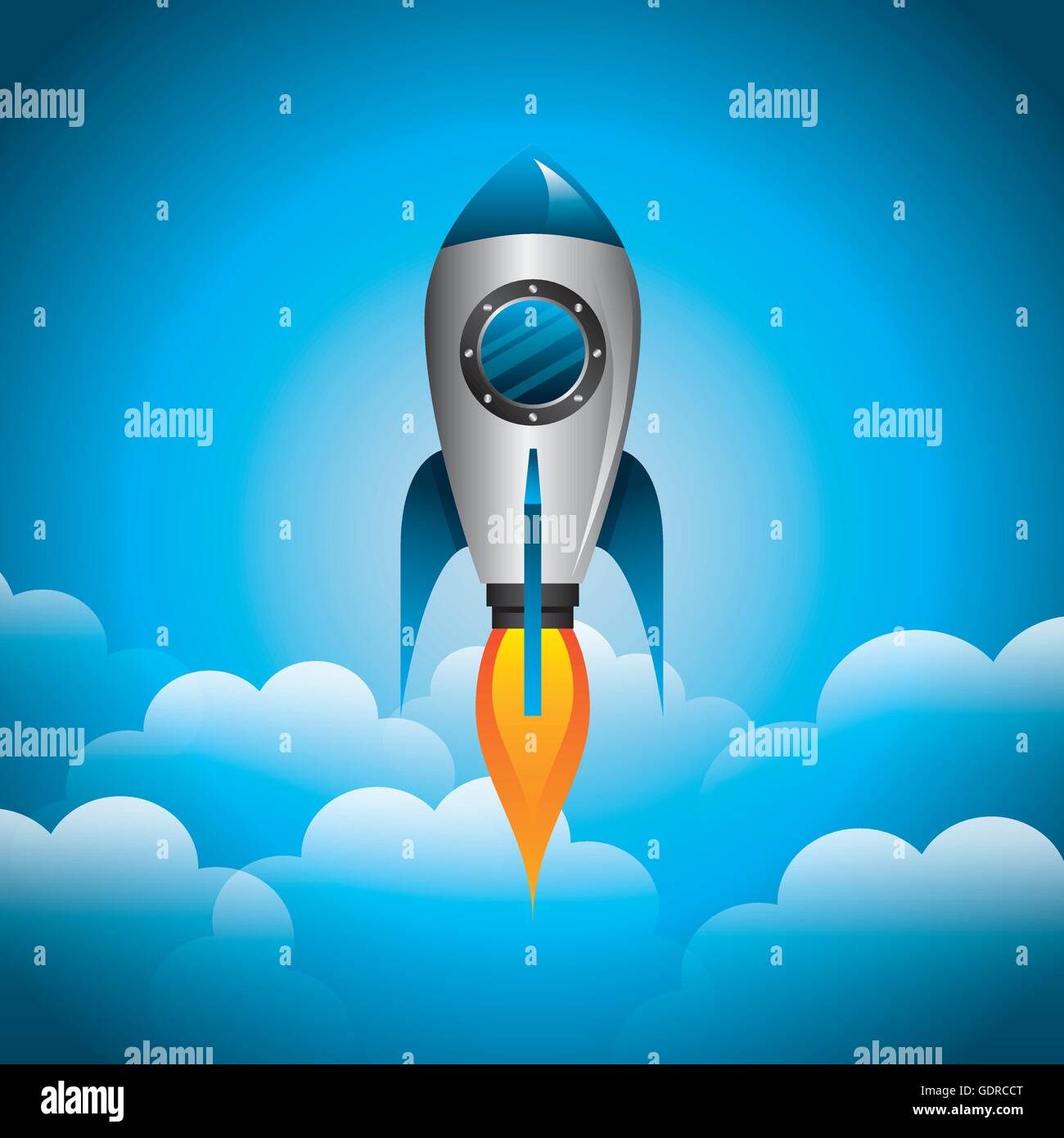Rocket and cloud icon. Science and spaceship design. Vector grap Stock ...