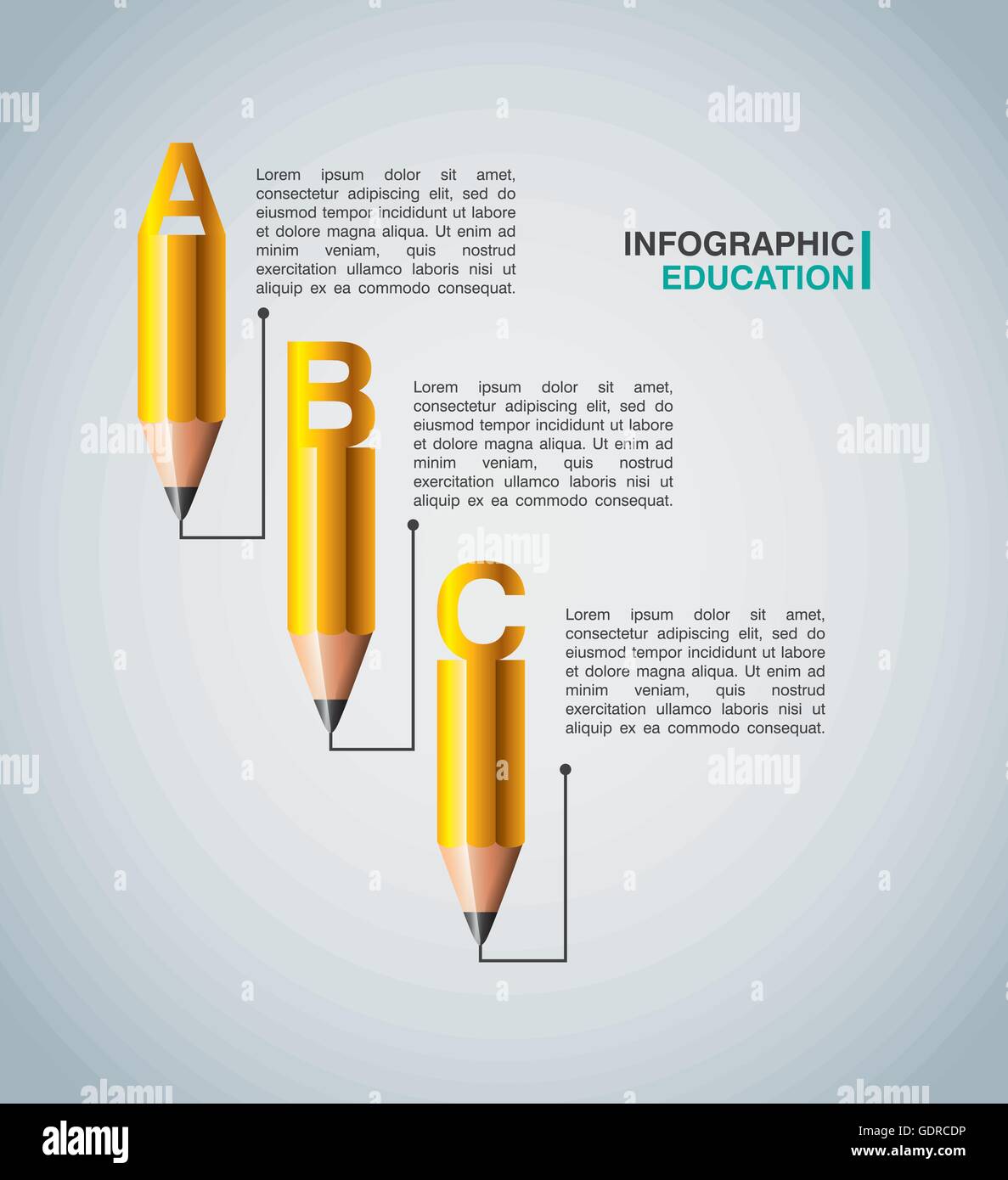 Pencil icon. Infographic education design. Vector graphic Stock Vector ...