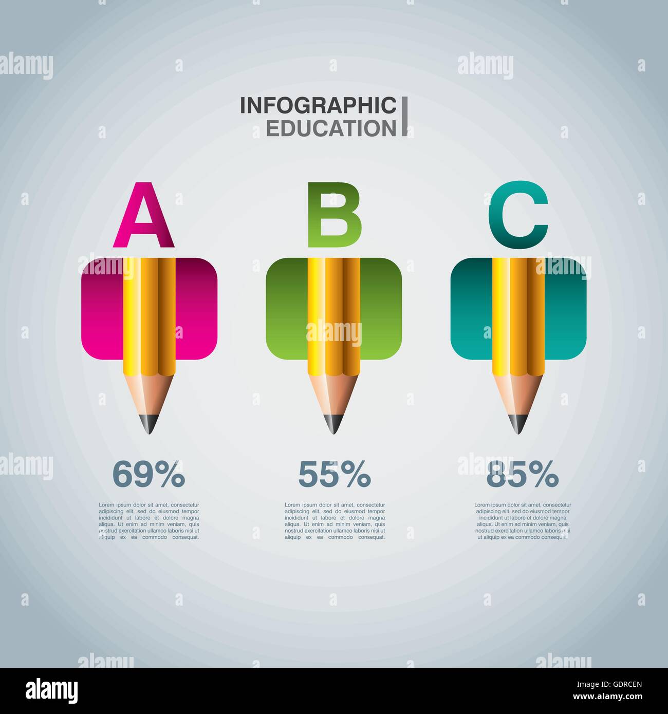Pencil icon. Infographic education design. Vector graphic Stock Vector ...