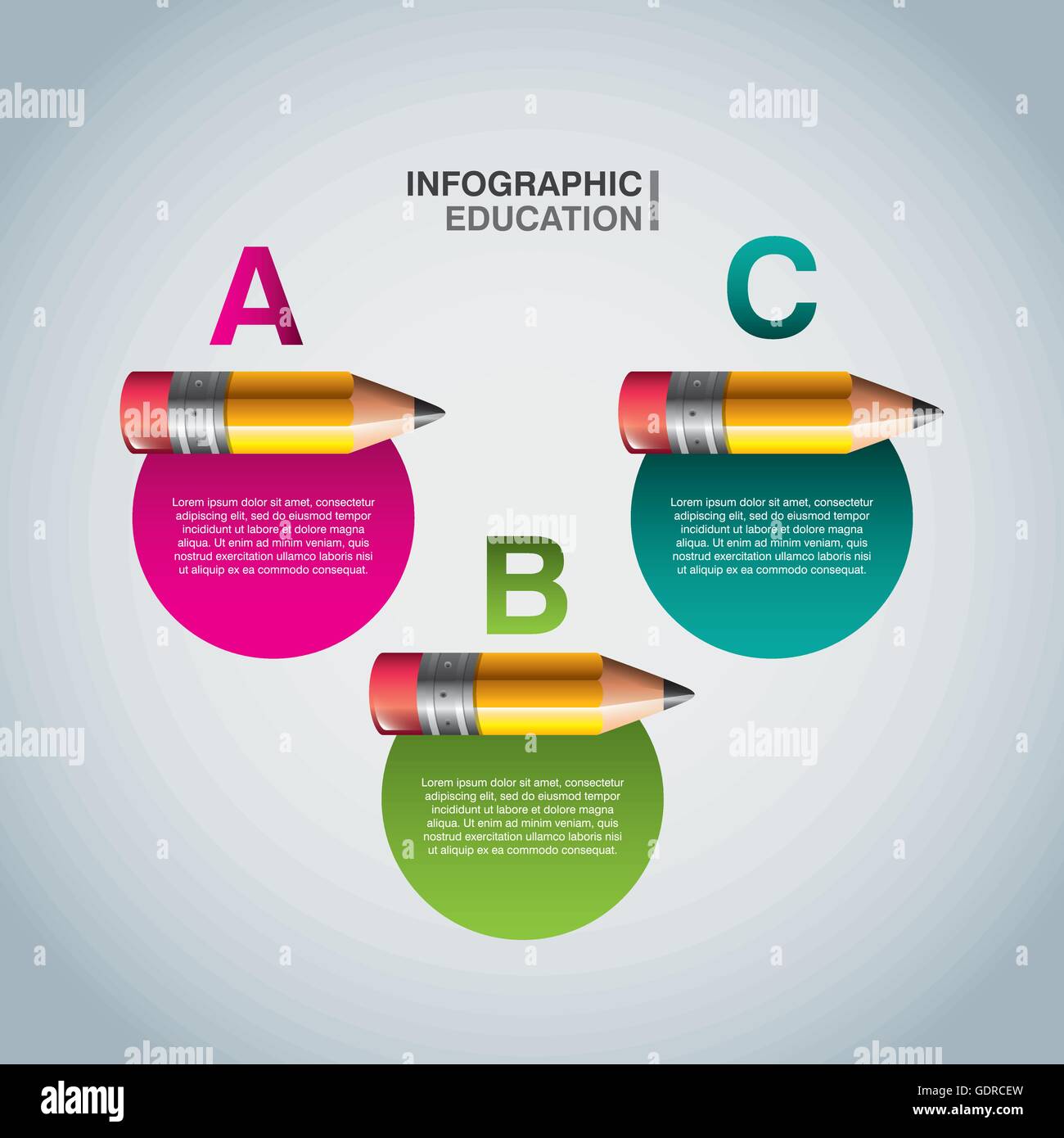 Pencil icon. Infographic education design. Vector graphic Stock Vector ...