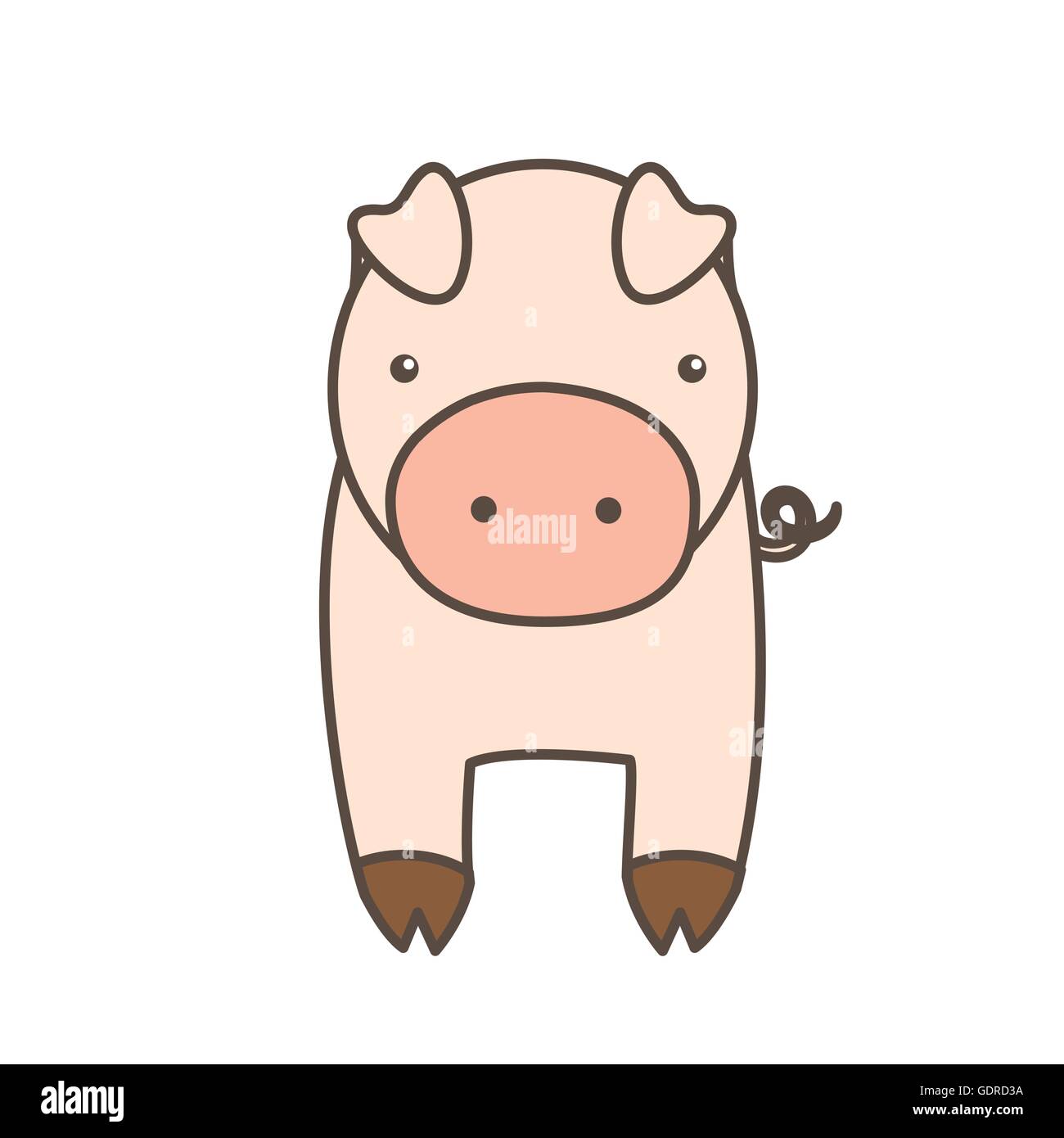 Pig cartoon icon. Animal farm design. Vector graphic Stock Vector Image ...
