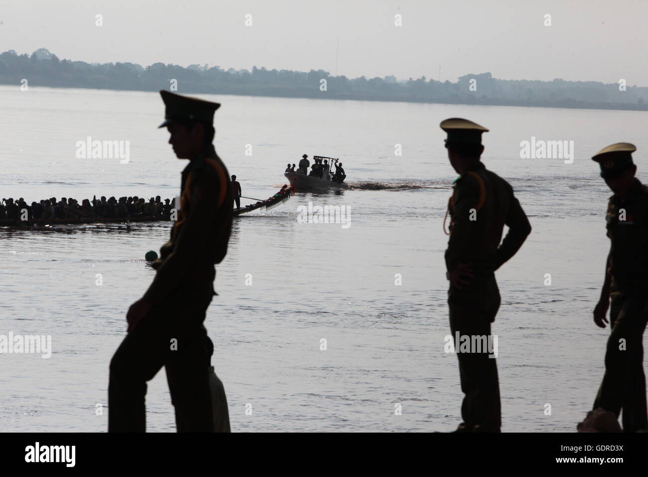 the traditional Dragon Rowing Race on the Mekong River in the city of ...
