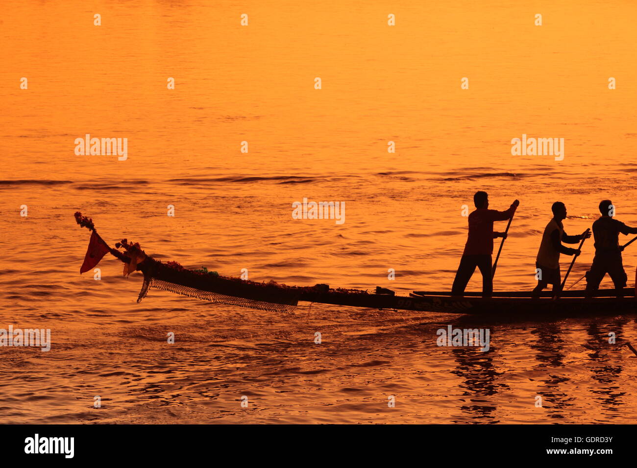 the traditional Dragon Rowing Race on the Mekong River in the city of ...