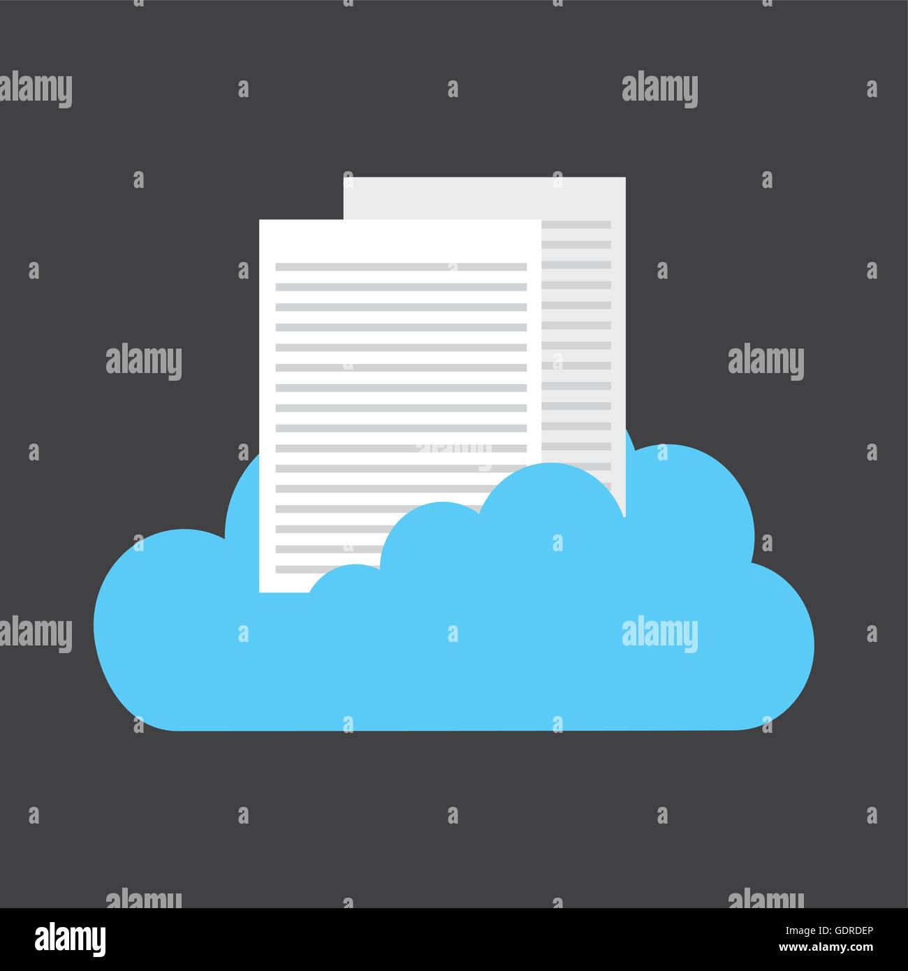 Cloud and document icon. Cloud computing design. Vector graphic Stock ...