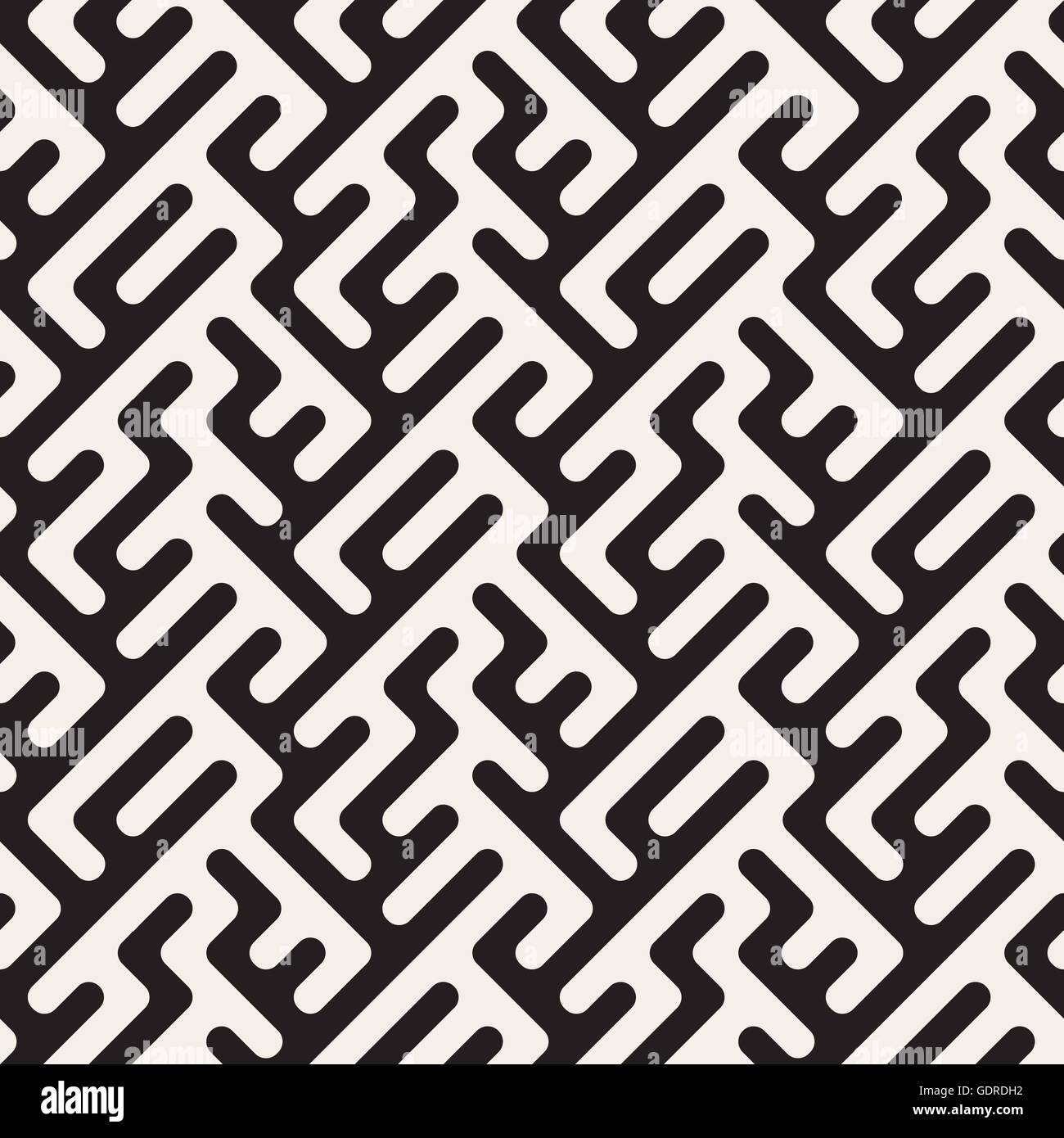 Vector Seamless Black And White Maze Lines Pattern Stock Vector Image ...
