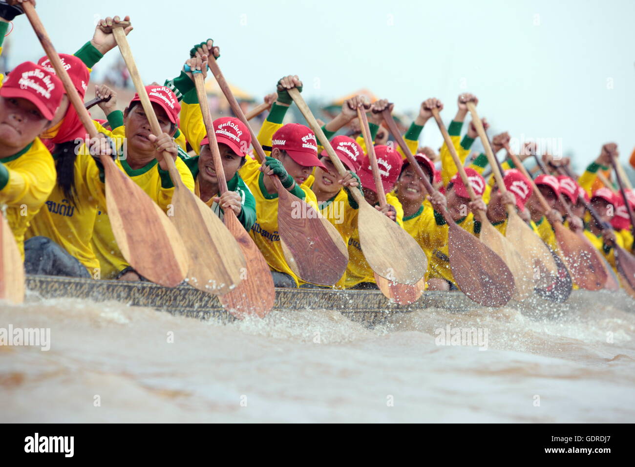 the traditional Dragon Rowing Race on the Mekong River in the city of ...