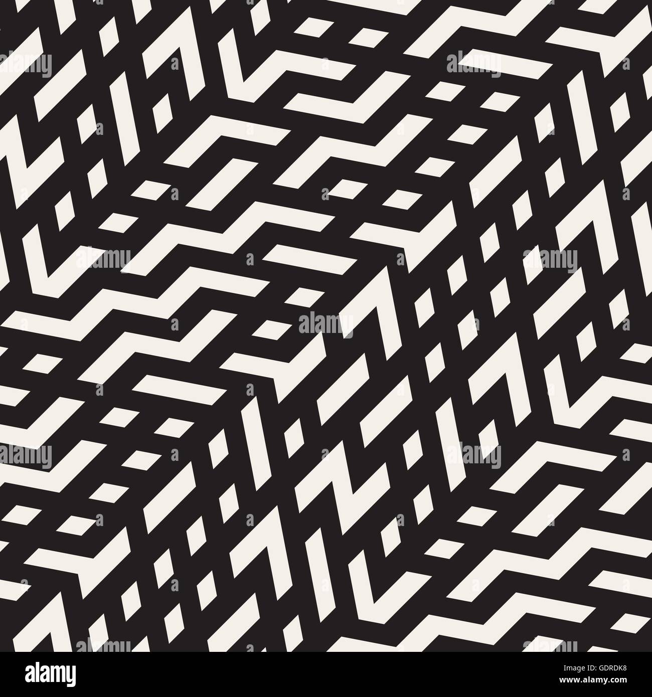 Vector Seamless Black And White Jumble ZigZag Lines Diagonal Pattern ...