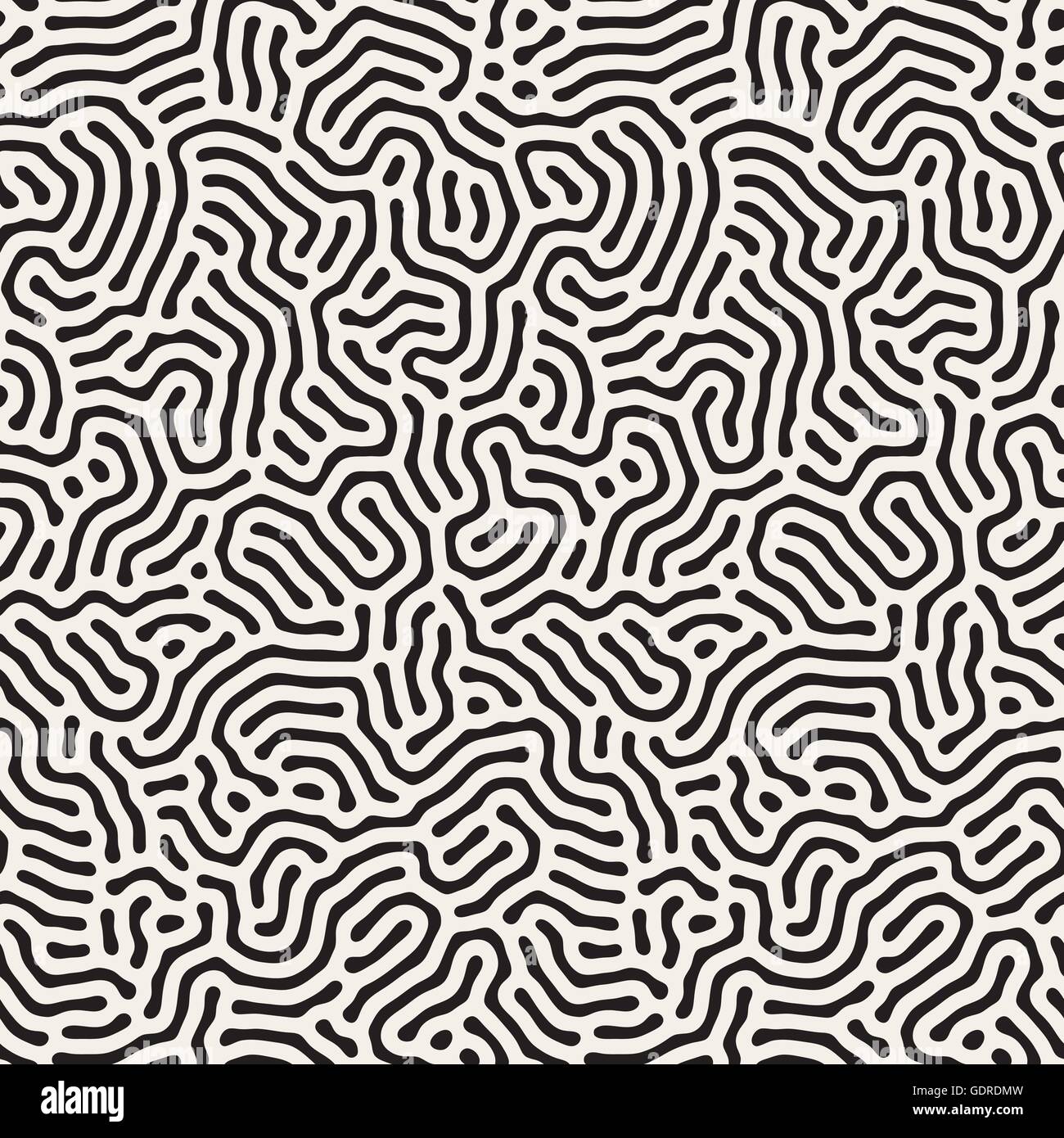 Vector Seamless Organic Rounded Jumble Lines Maze Pattern Stock Vector ...