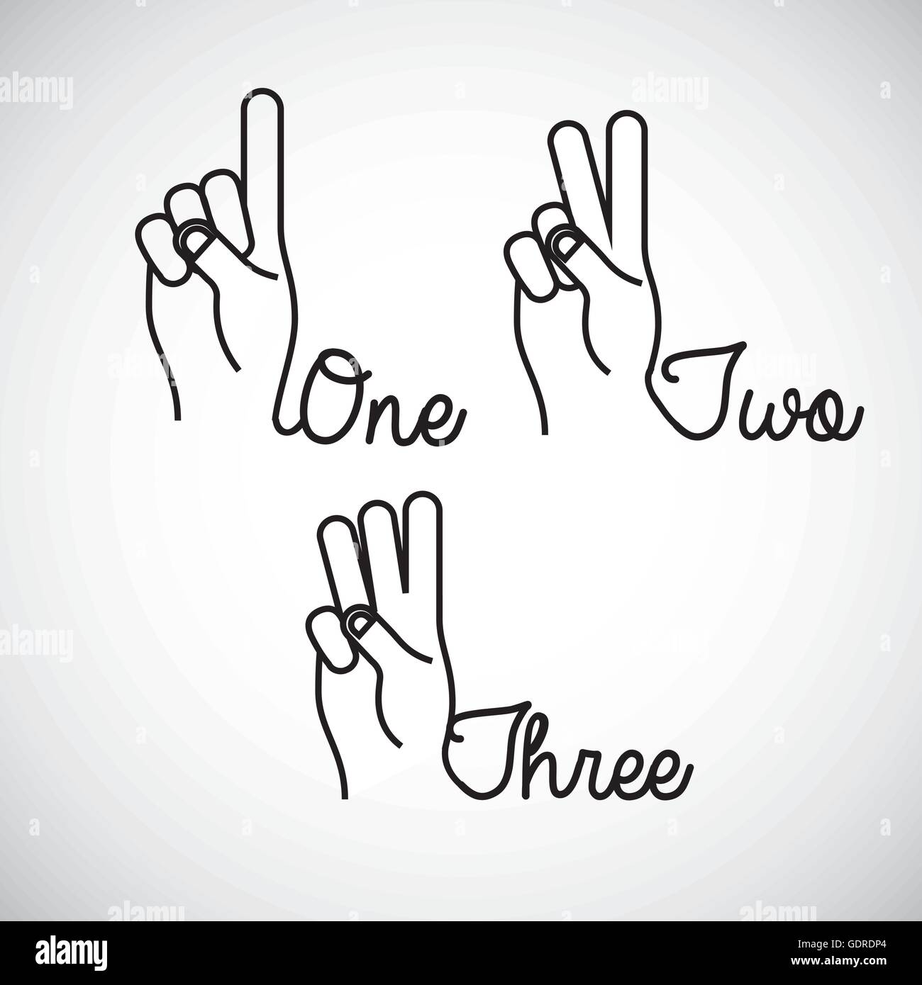Human hand icon. Numbers design. Vector graphic Stock Vector Image ...
