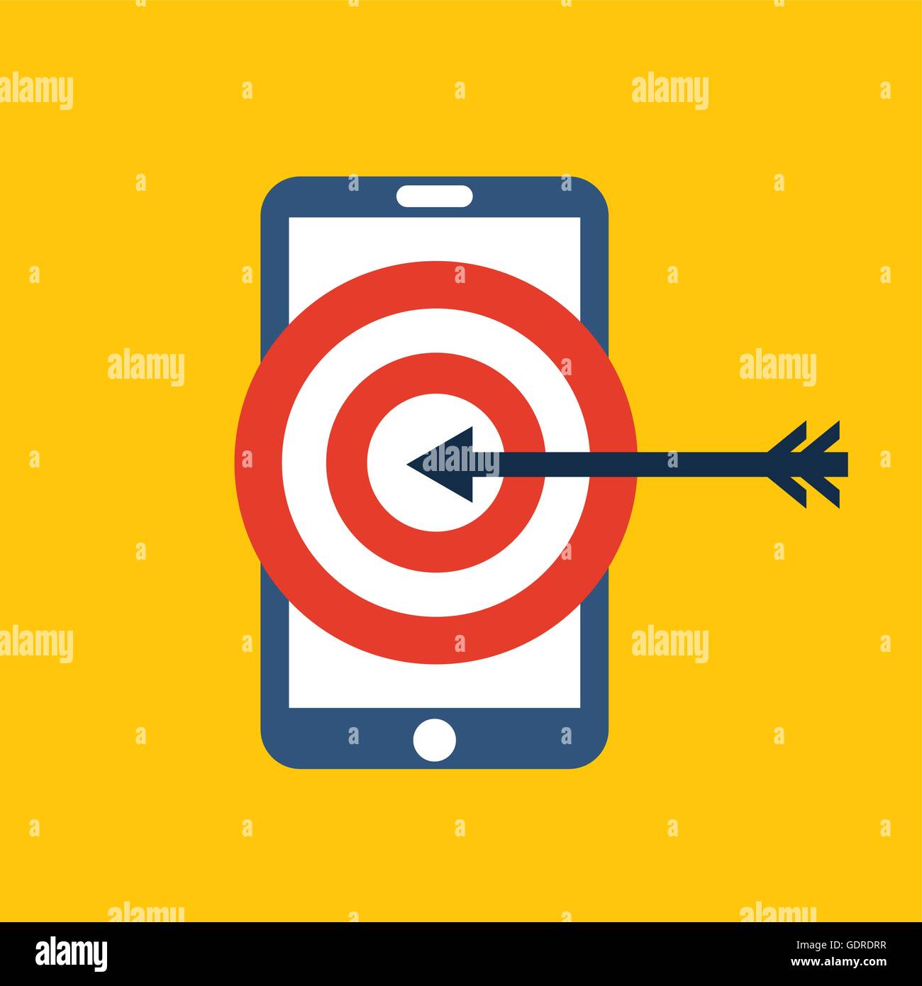 smartphone and target icon. Media design. Vector graphic Stock Vector ...