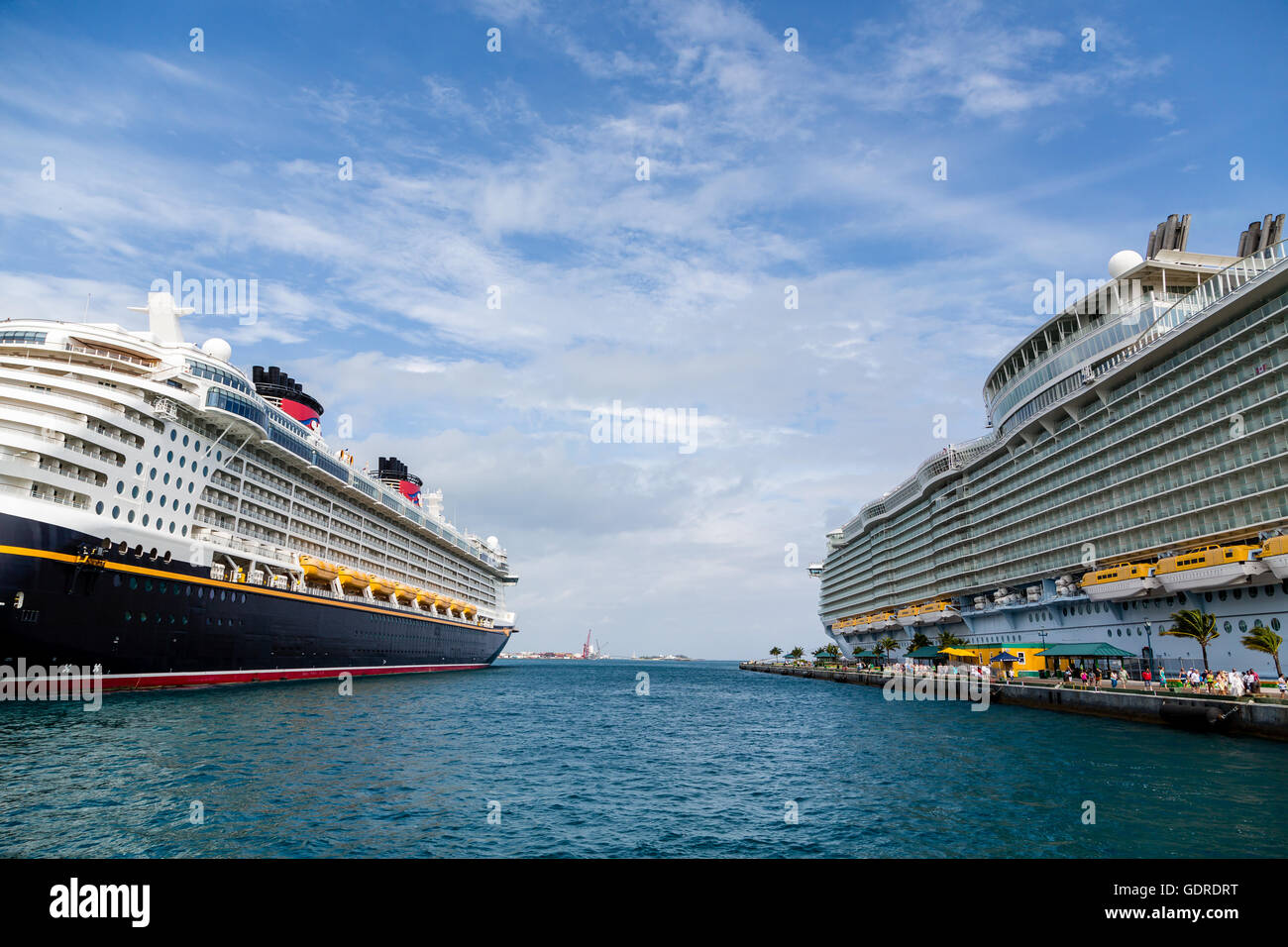 Allure of the Seas and Disney Dream in Nassau Stock Photo - Alamy