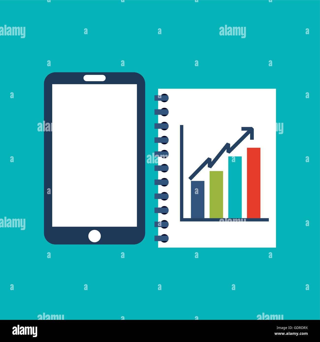 smartphone and infographic icon. Media design. Vector graphic Stock ...