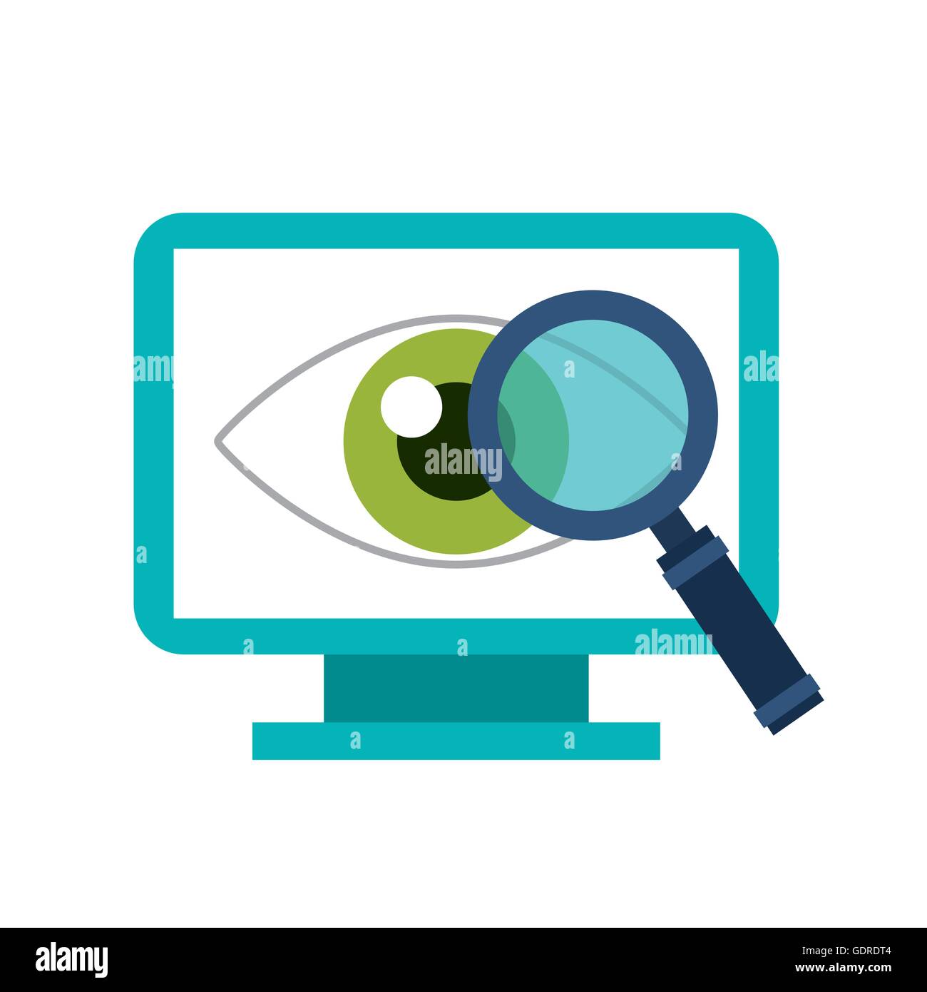 Computer eye lupe icon. Media design. Vector graphic Stock Vector Image ...