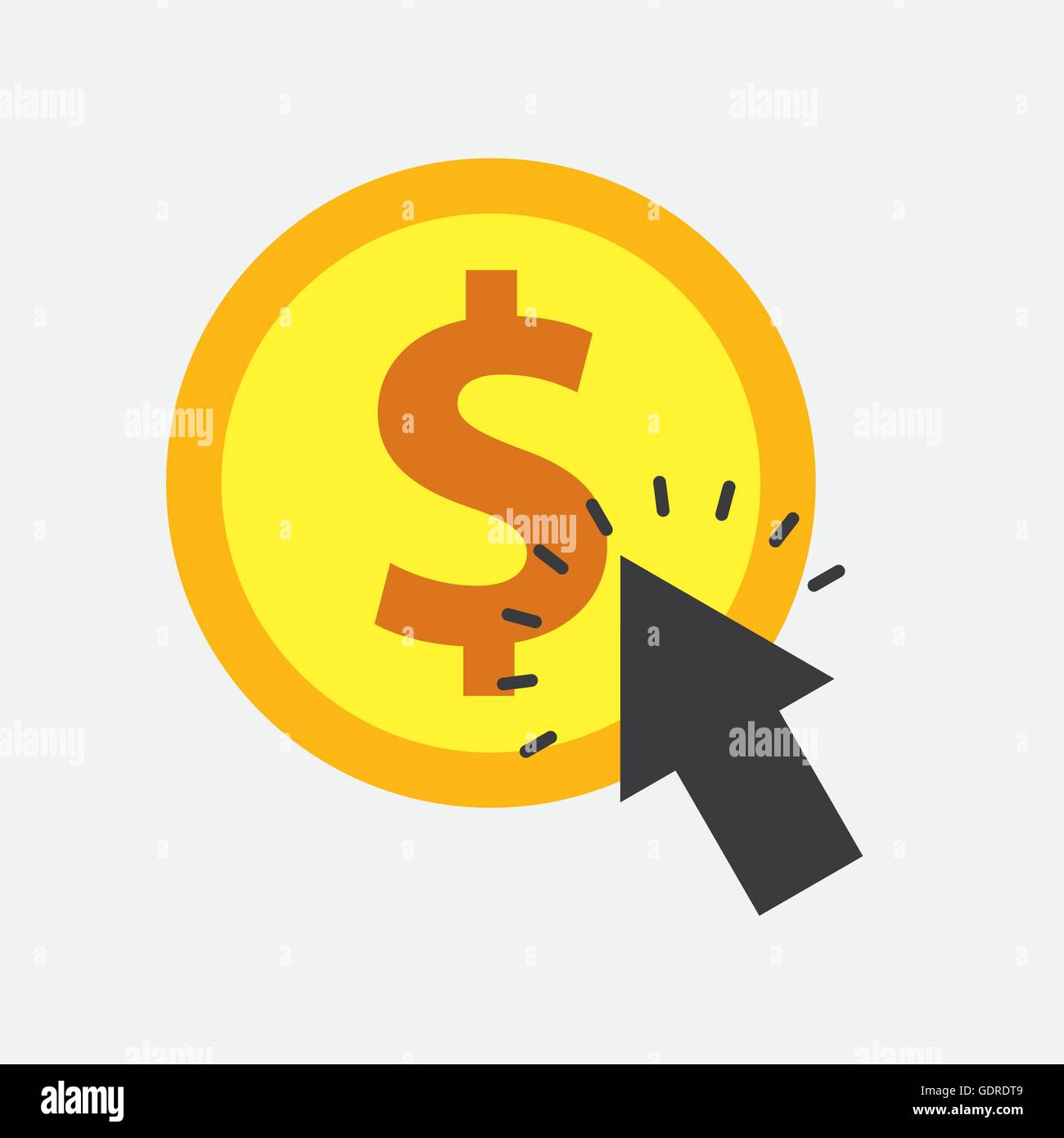 Coin and cursor icon. Money design. Vector graphic Stock Vector Image ...