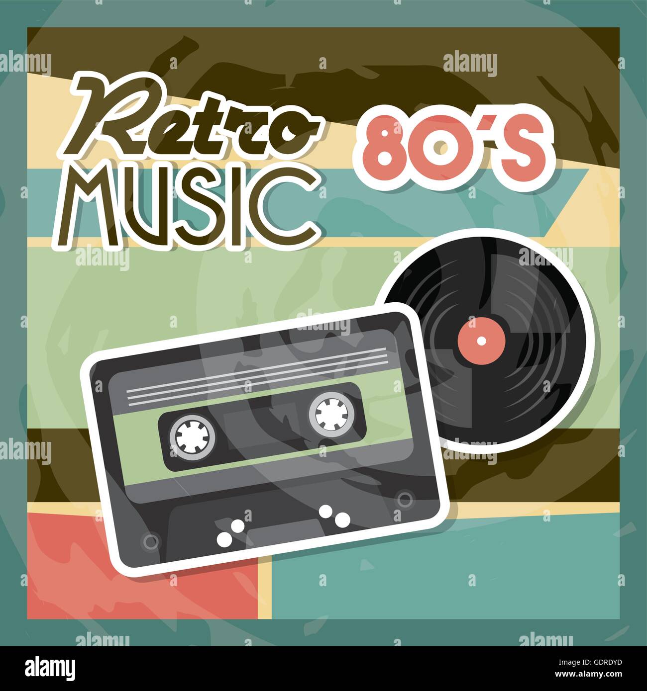 Cassette vinyl icon. Retro and Music design. Vector graphic Stock ...