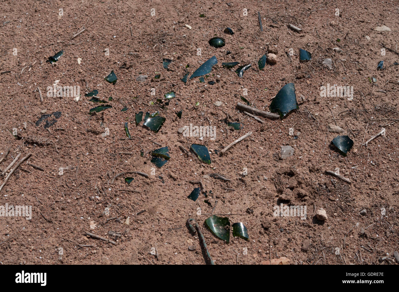 Abandoned broken glass in nature Stock Photo - Alamy