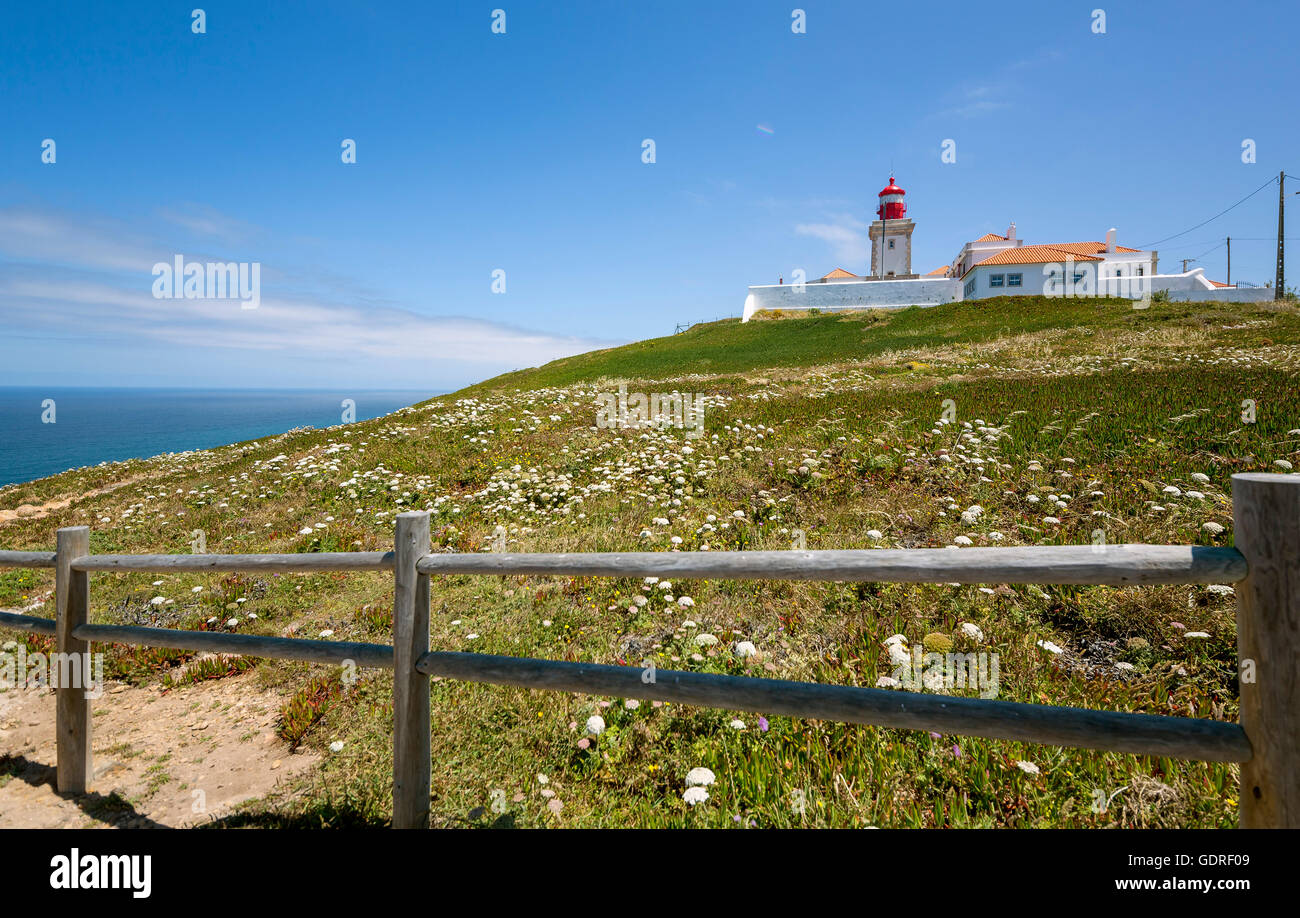 Cabo da Roca lighthouse, the westernmost point of the continent of ...