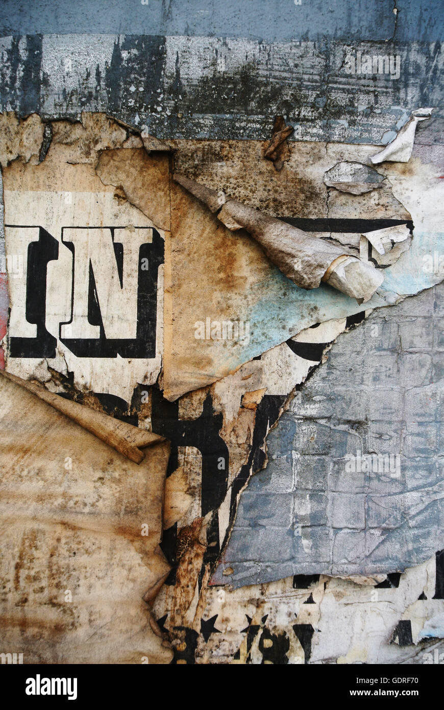 Random background collage paper typography texture on wall Stock Photo ...