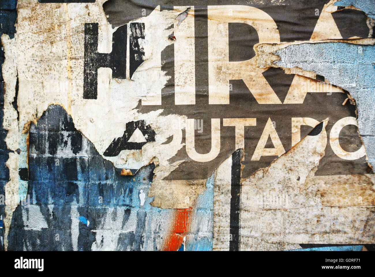 Random background collage paper typography texture on wall Stock Photo ...