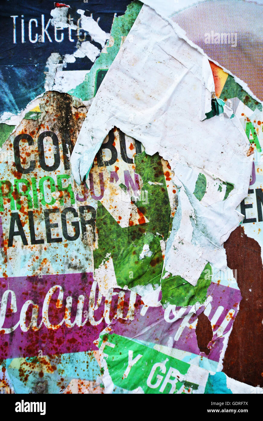 Random background collage paper typography texture on wall Stock Photo ...