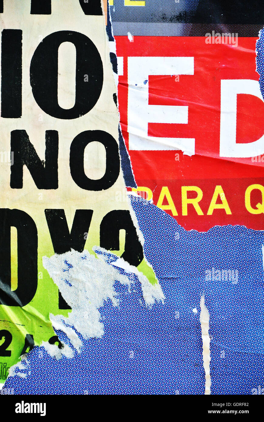 Random background collage paper typography texture on wall Stock Photo ...