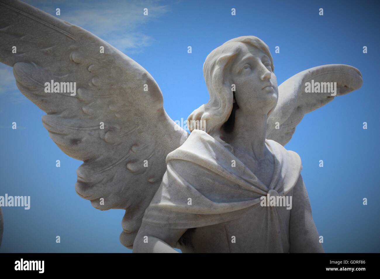 Angel looking to the heavens, Old City San Juan, Puerto Rico Stock ...