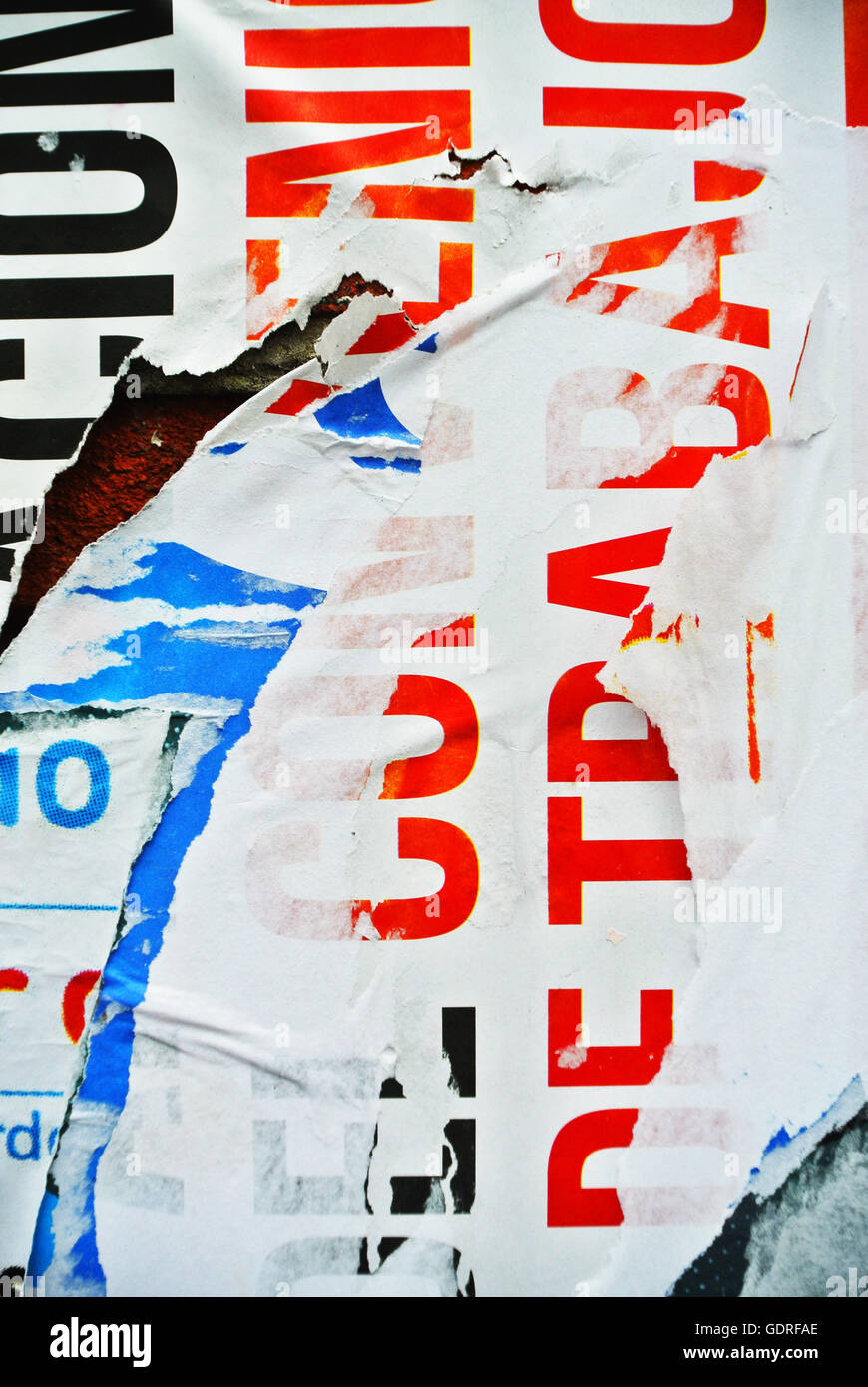 Random background collage paper typography texture on wall Stock Photo ...