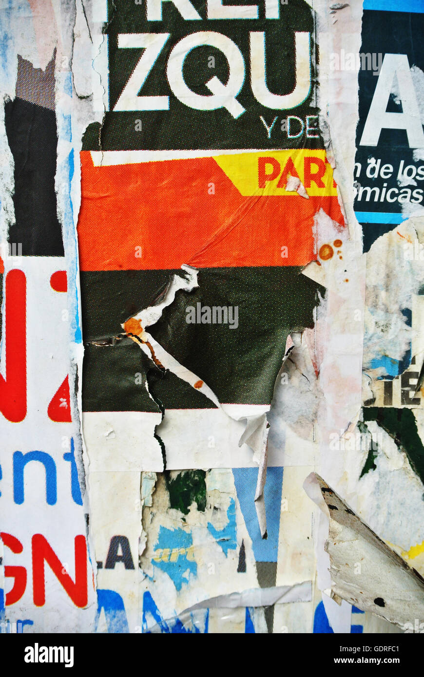 Random background collage paper typography texture on wall Stock Photo ...