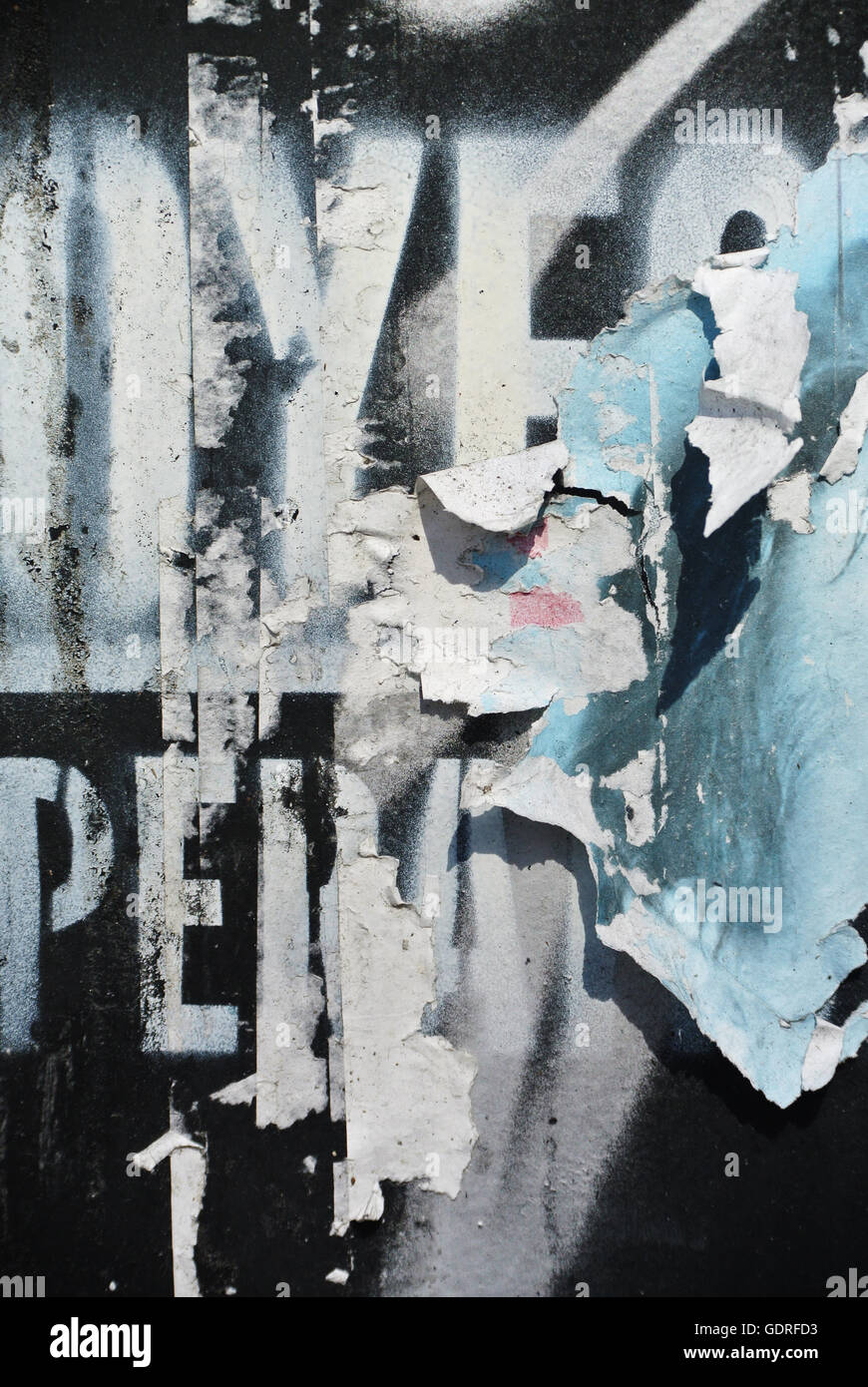 Random background collage paper typography texture on wall Stock Photo ...