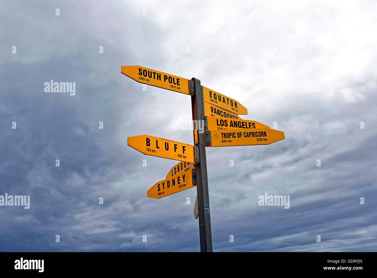 Signpost, Cape Reinga, North Island, New Zealand Stock Photo - Alamy