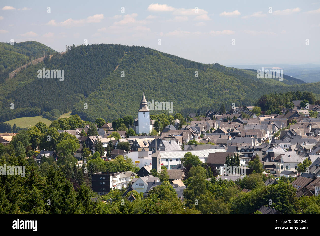 View over the town, Winterberg, Sauerland, North Rhine-Westphalia Stock ...